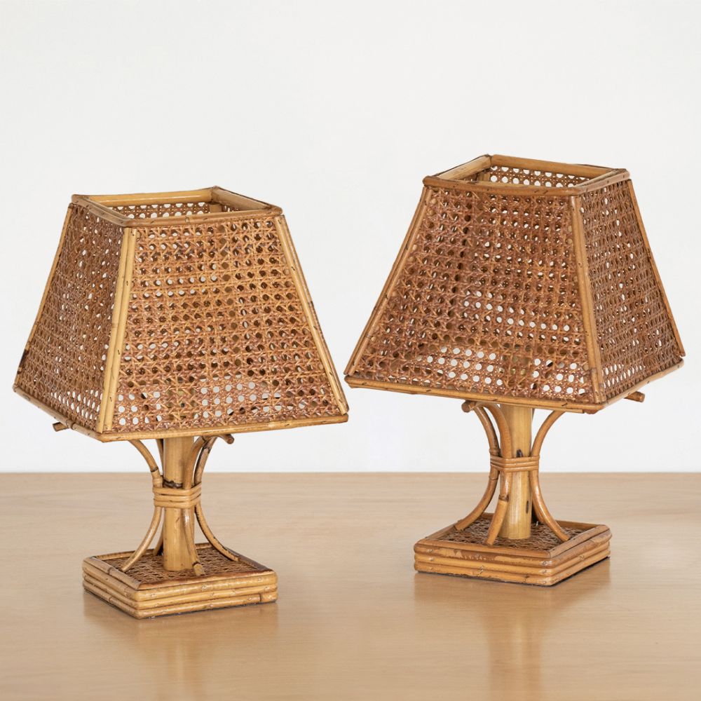 Panoplie - Italian Rattan and Cane Lamp