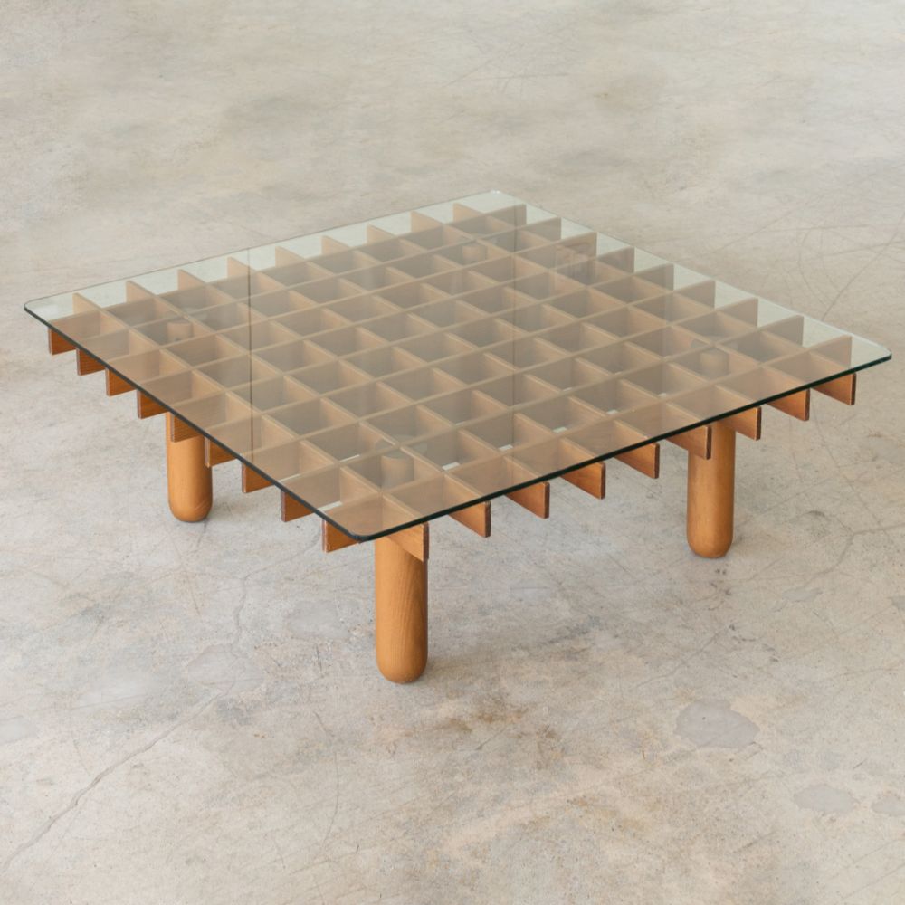 Panoplie - Italian Wood and Glass Coffee Table