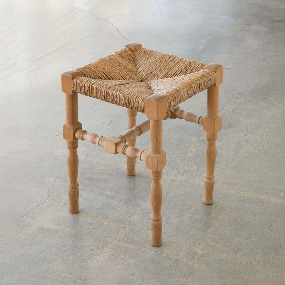 Panoplie - French Wood and Woven Stool