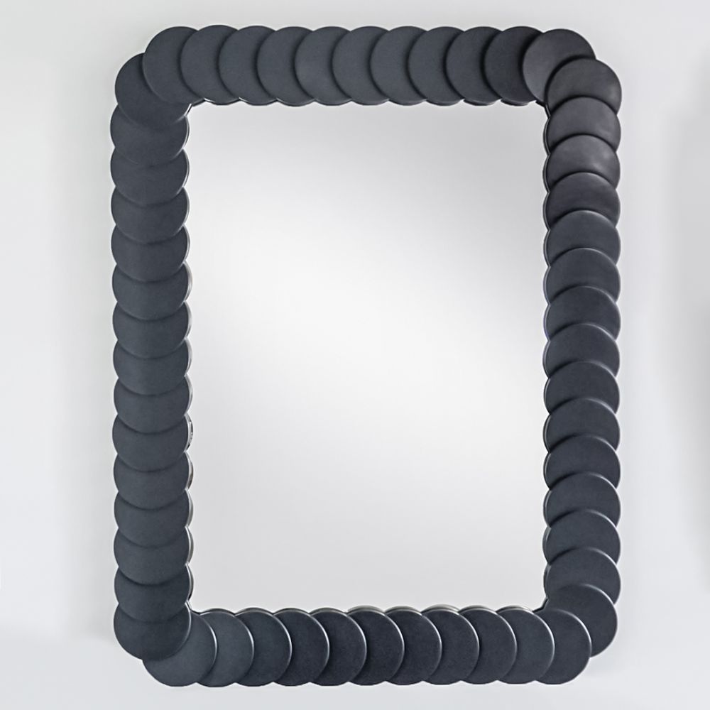 Panoplie - Massive Gray Lacquered Circle Mirror
