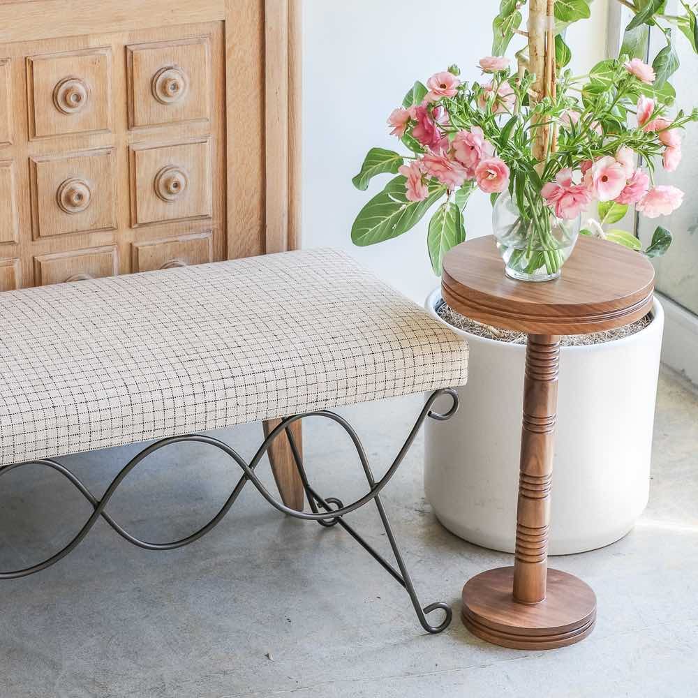 Panoplie - Panoplie Iron Double Loop Bench, Linen Check