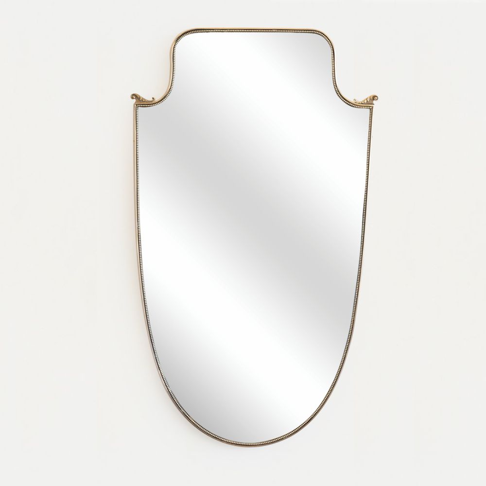 Panoplie - Large Italian Brass Shield Mirror