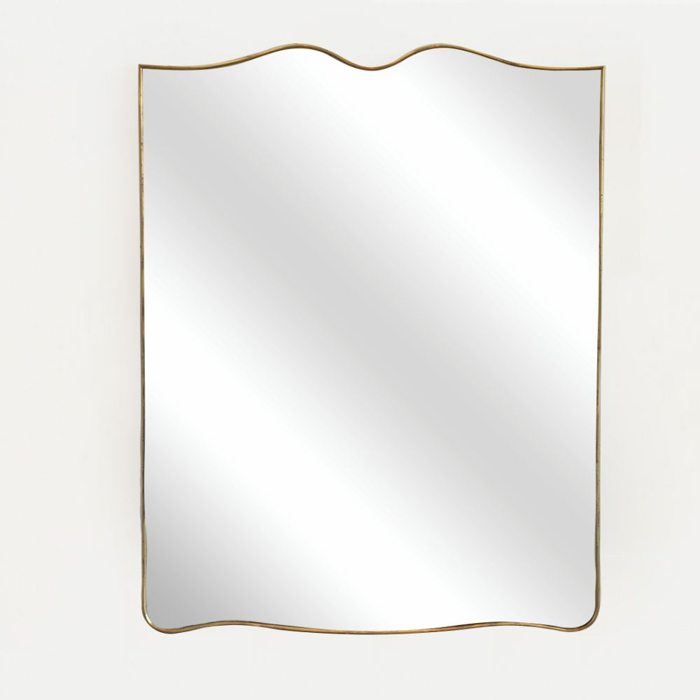 Panoplie - Large Italian Brass Wavy Mirror