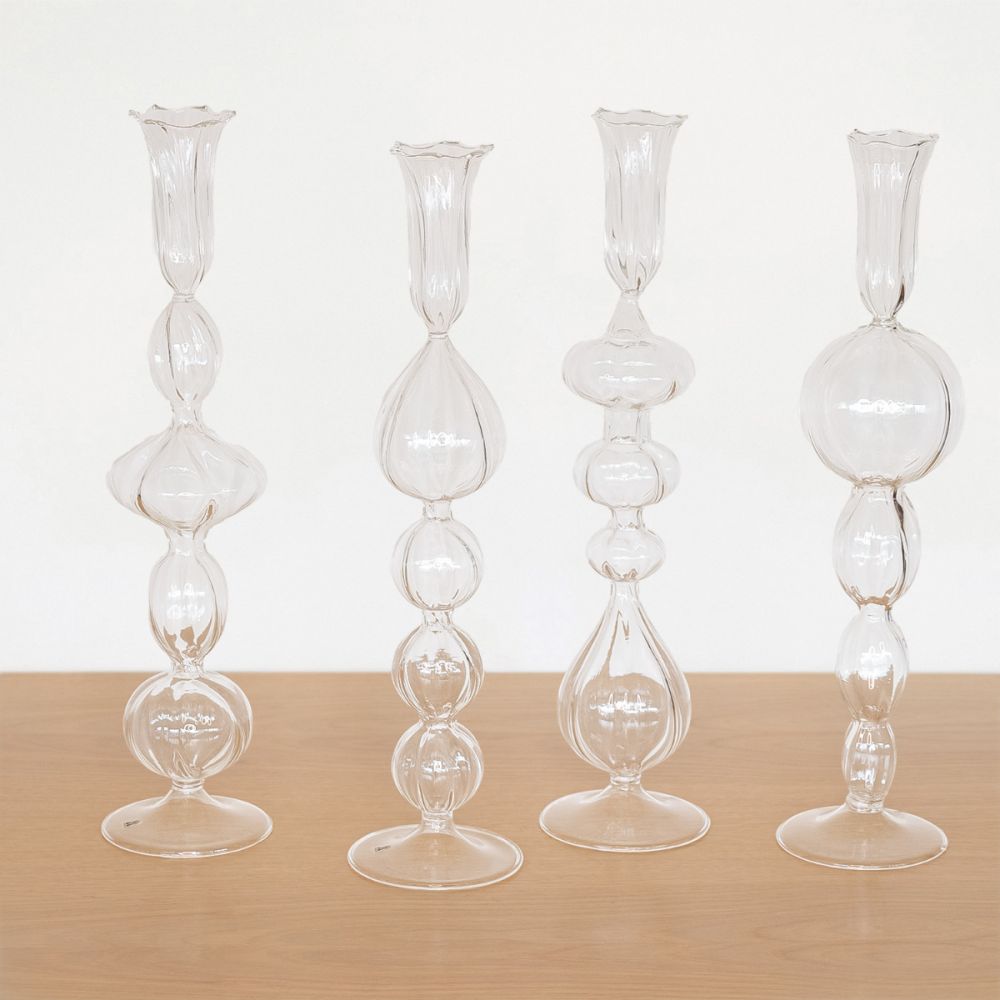 Panoplie - Blown Glass Candlestick with Teardrop