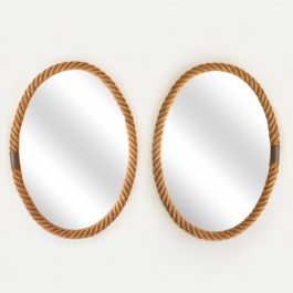 Panoplie - Large Rope Oval Mirror by Audoux-Minet