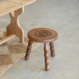 Panoplie - Short French Wood Tripod Stool